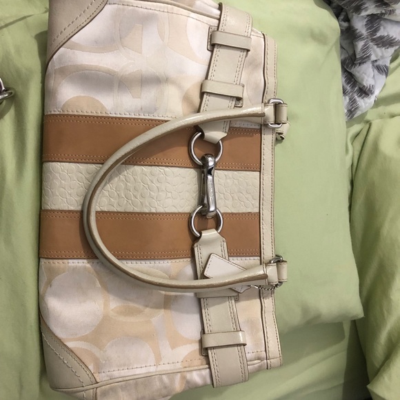 Coach | Bags | Coach Cream And Tan Colored Purse | Poshmark